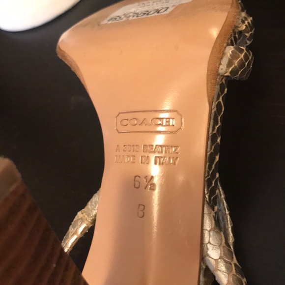 Coach | Shoes | Coach Gold Python Sandals | Poshmark